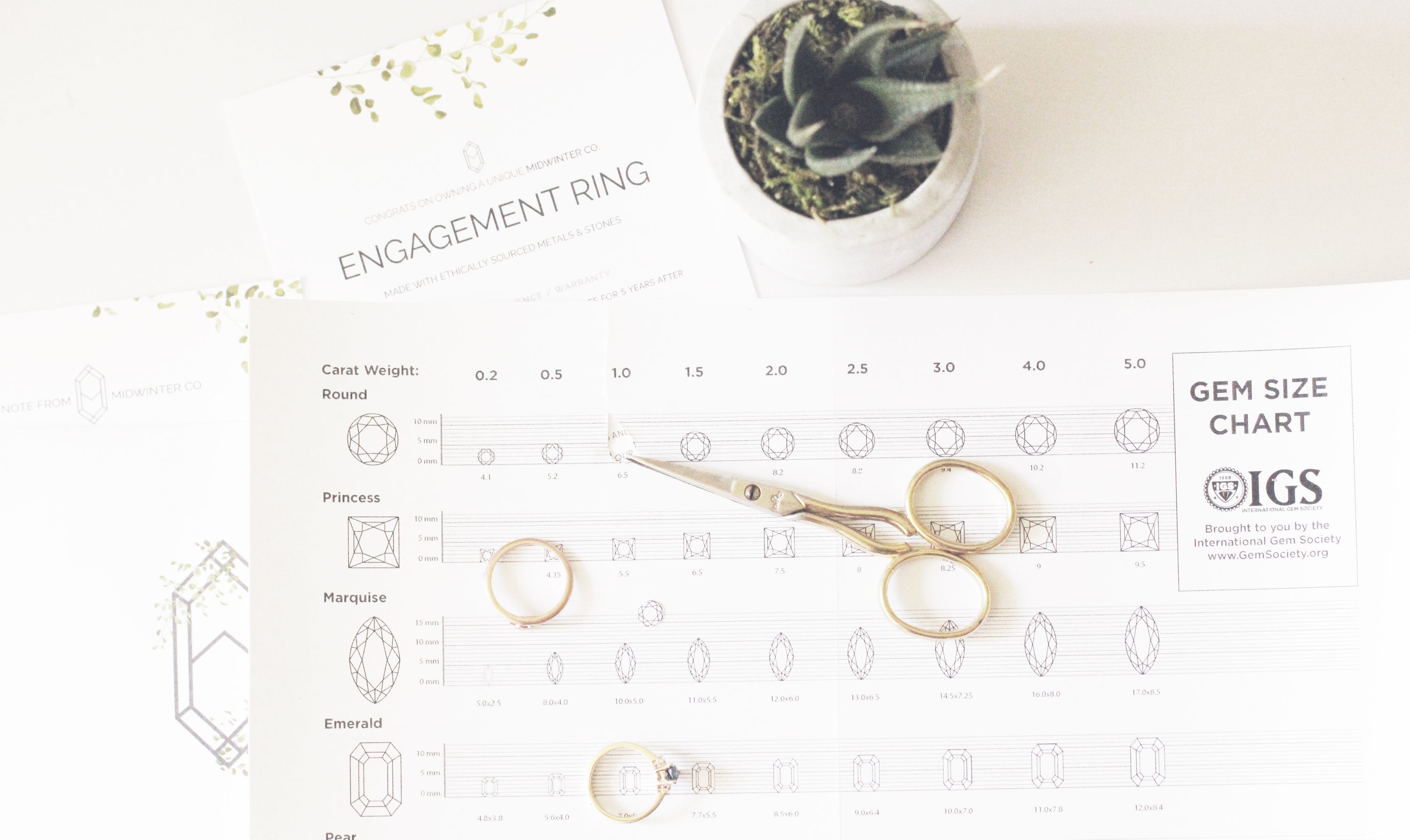 Gem Size Chart - Printable – Midwinter Co. Alternative Bridal Rings and ...