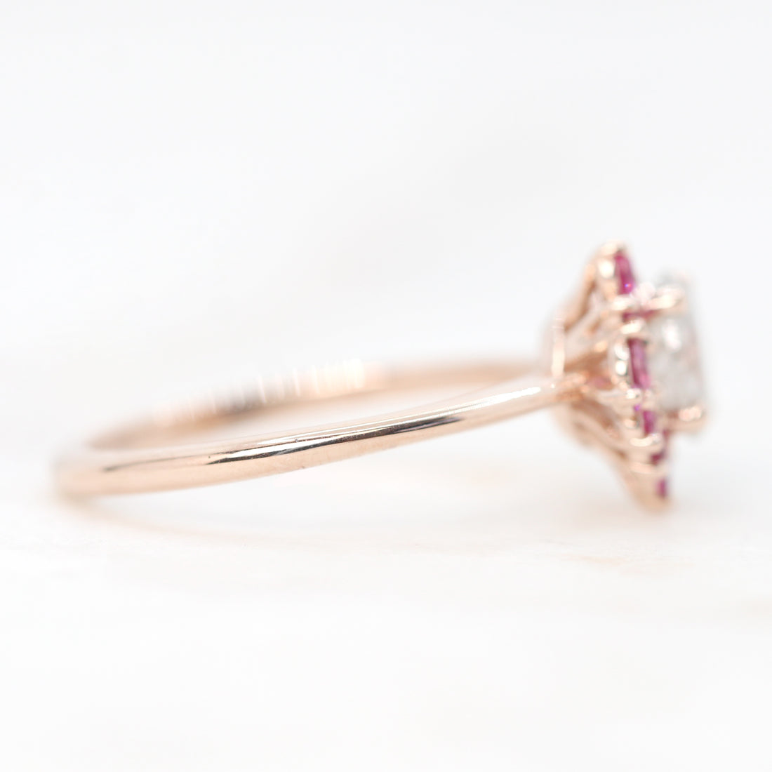 Orion Ring with a 1.02 Carat Round White Salt and Pepper Diamond and P ...