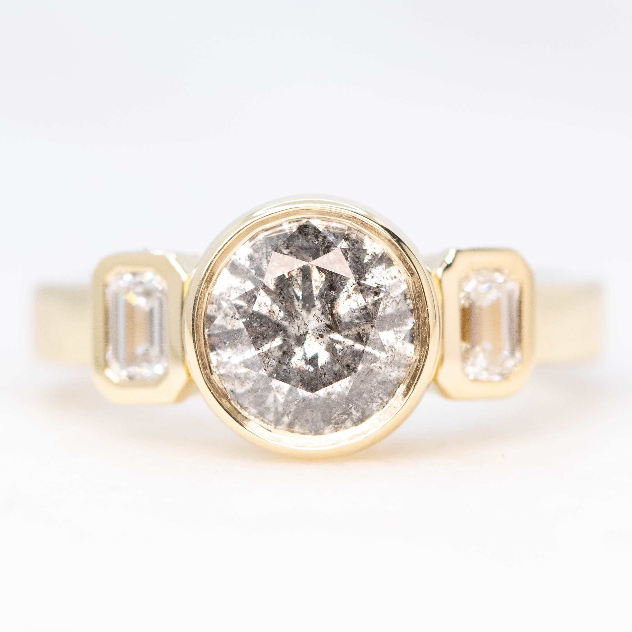 Ruta Ring with a 1.32 Carat Gray Salt and Pepper Round Diamond ...