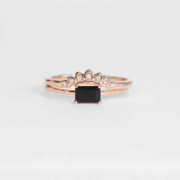 Fauna - Curved Antique Style Diamond Band in Your Choice of 14K Gold ...