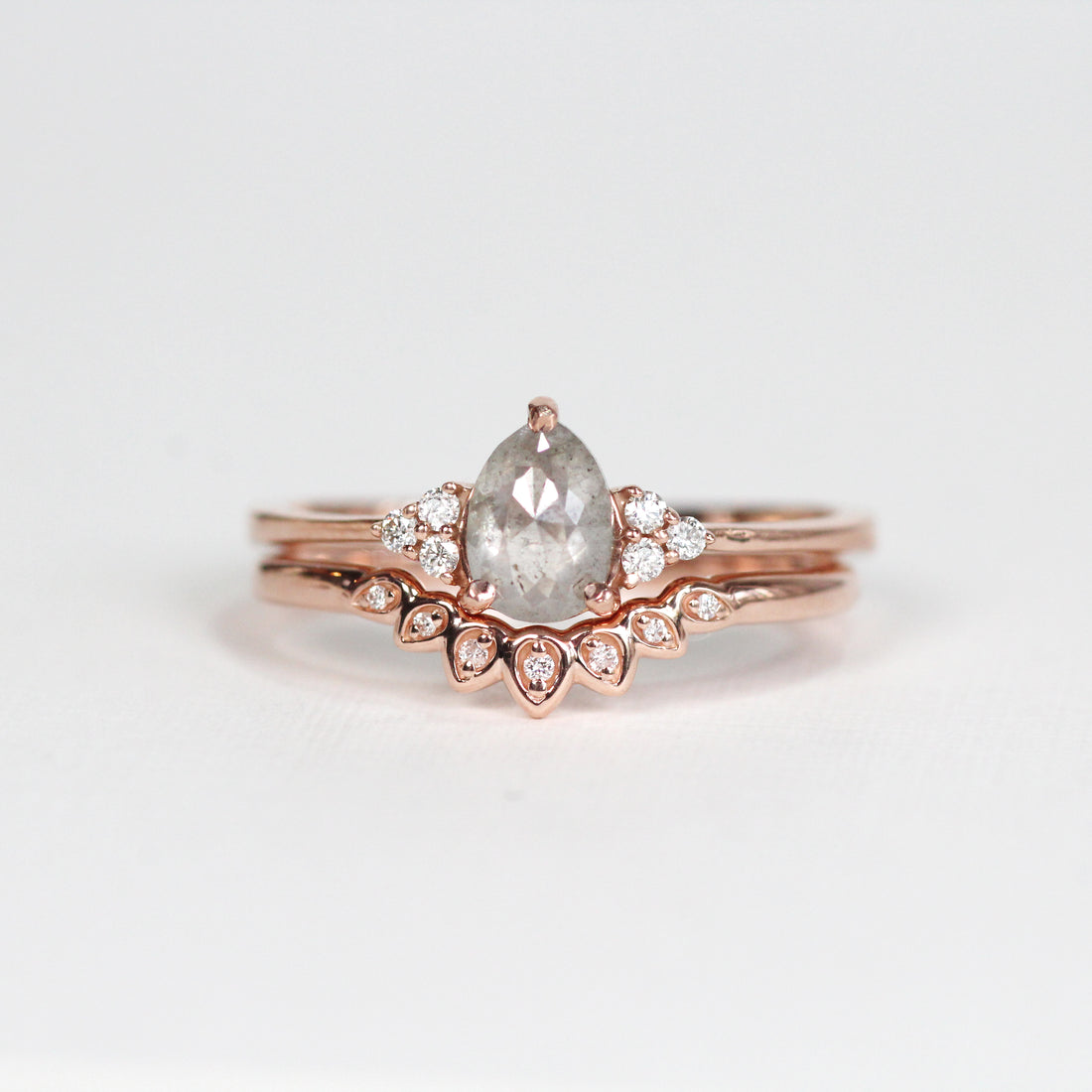 Fauna - Curved Antique Style Diamond Band in Your Choice of 14K Gold ...