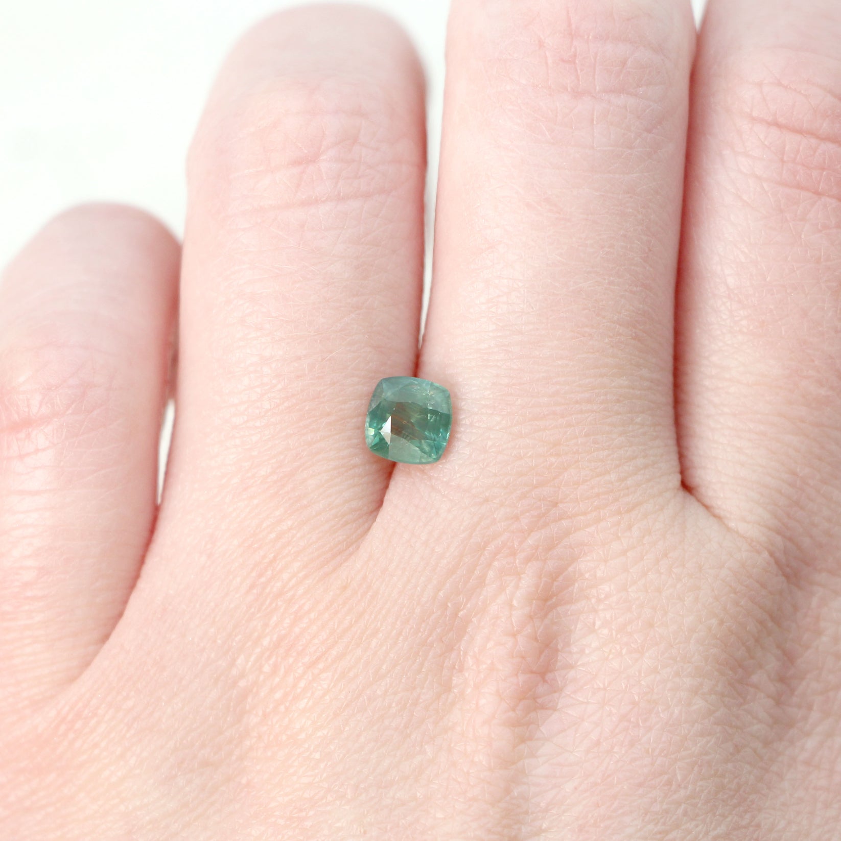 1.47 Carat Light Teal Cushion Cut Sapphire for Custom Work - Inventory – Midwinter Co ...