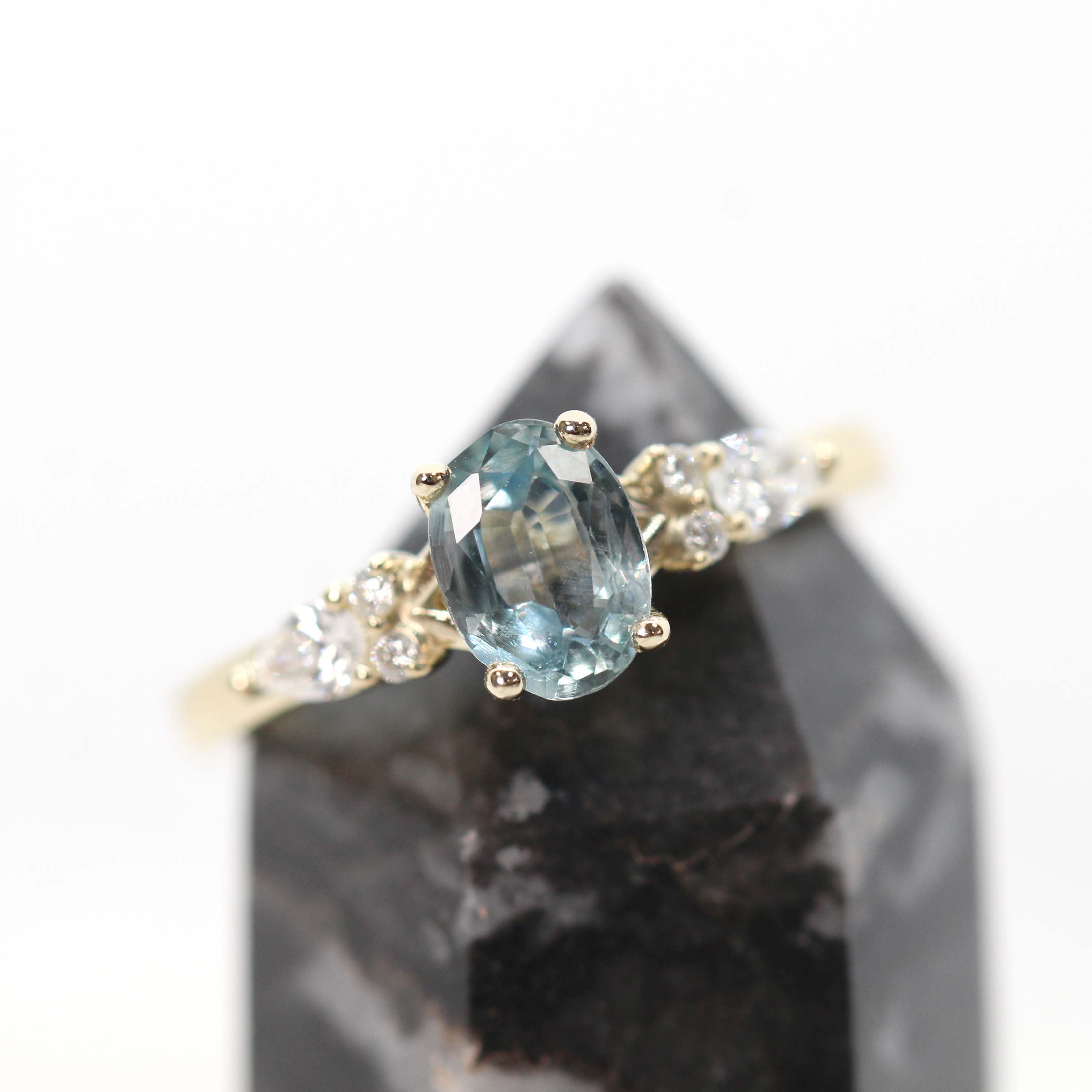 Project: Custom Jenna Ring with a 1 Carat Light Blue Oval Sapphire and ...