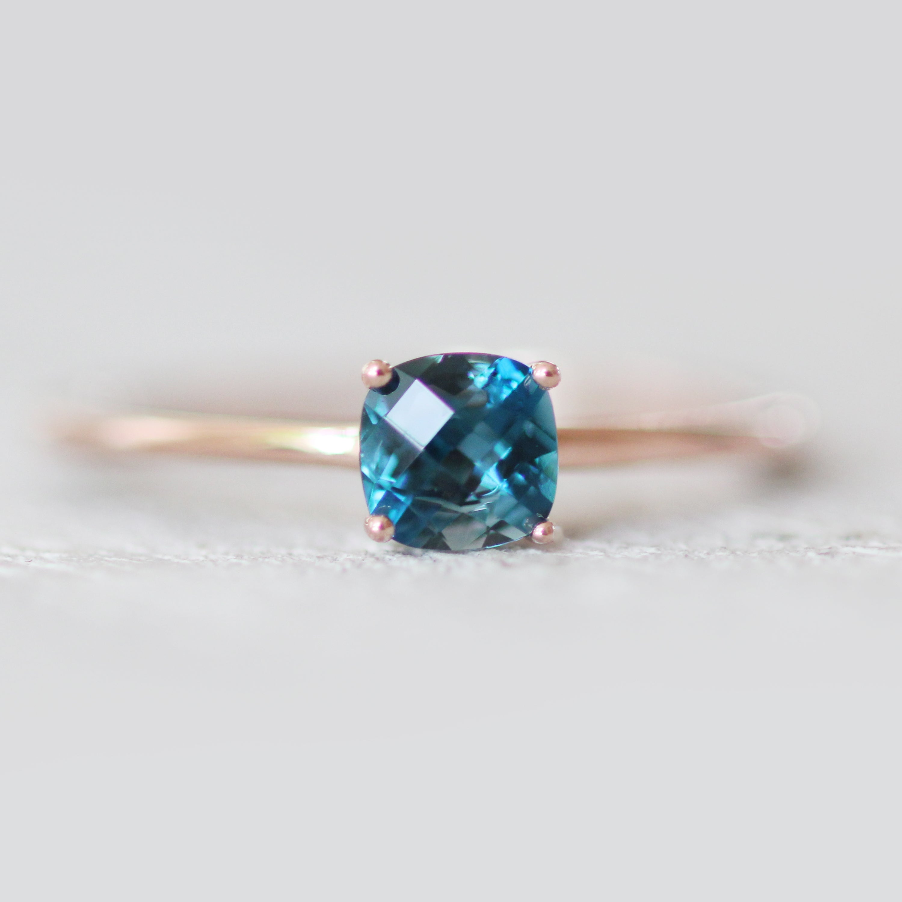 London Blue Topaz .75 carat Cushion Cut - Your choice of metal - Custo ...
