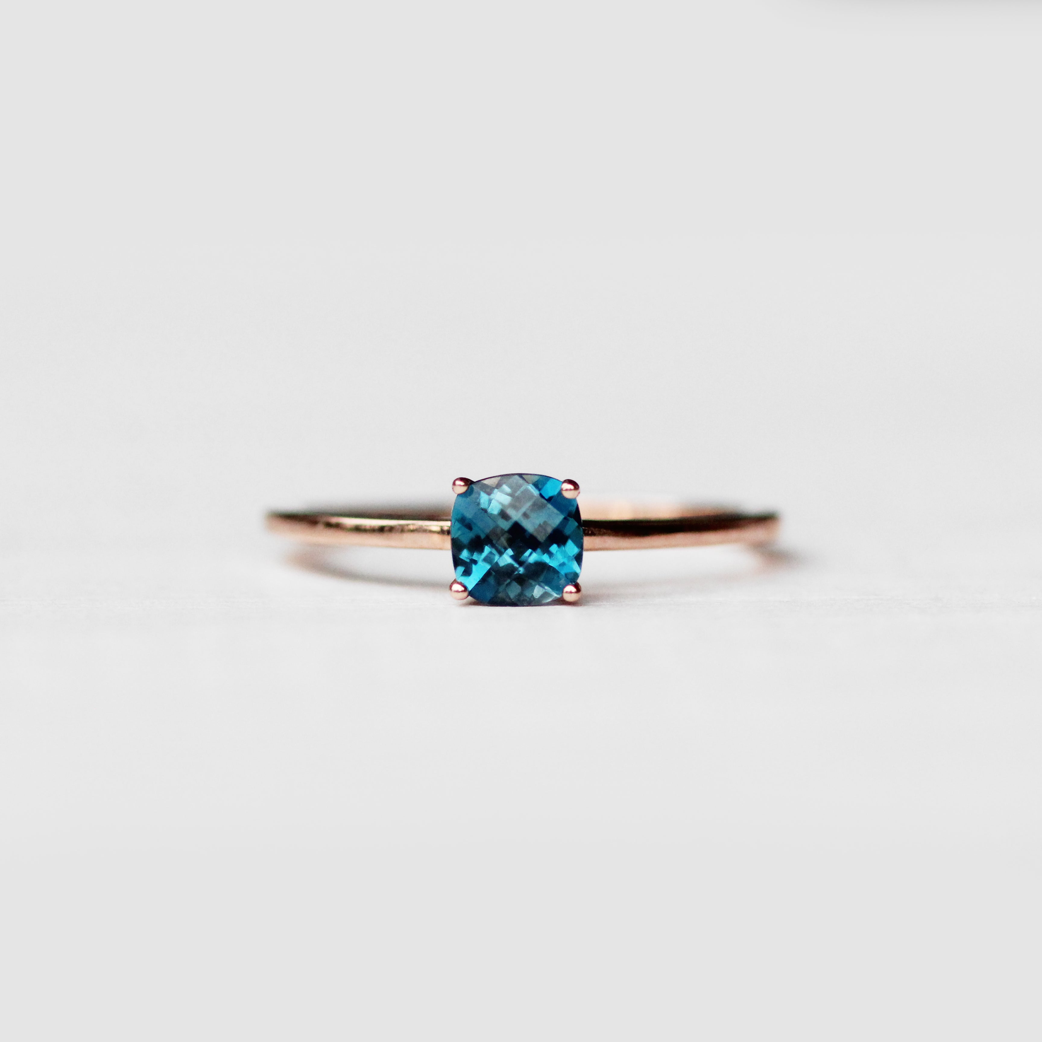 London Blue Topaz .75 carat Cushion Cut - Your choice of metal - Custo ...